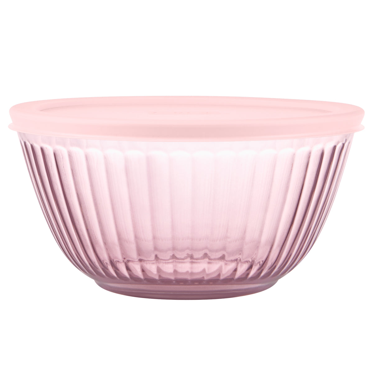 Pyrex® Sculpted Tinted Glass 2.3QT Mixing Bowl with Lid, Pink